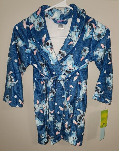 Disney Girls Robe long sleeve open-fron snug Fit Lilo & Stitch Size XS ...