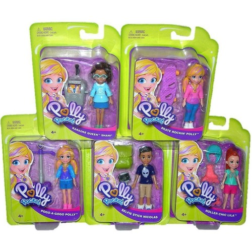 Polly Pocket Active Pose Dolls Set of 5 New removable Accessories New ...