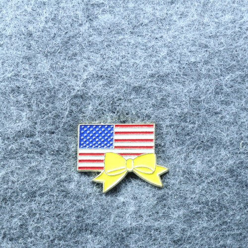 Military Hat Pin: U.S. Flag with Yellow Ribbon Pin [1"] | eBay