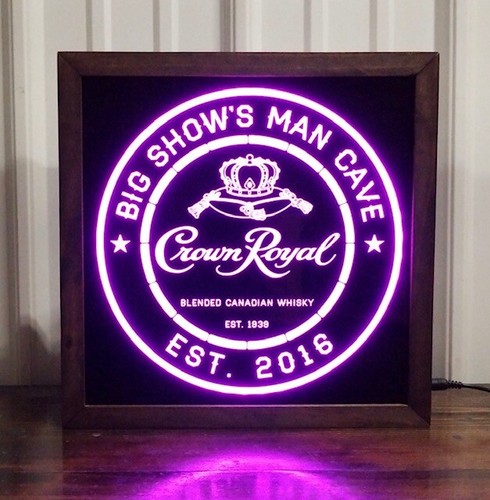 Custom Crown Royal Whisky LED Sign Personalized, Home bar pub Sign ...