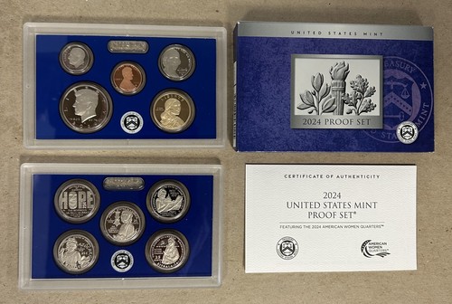 2024 US 10-COIN PROOF SET WITH AMERICAN WOMAN QUARTERS US MINT ...