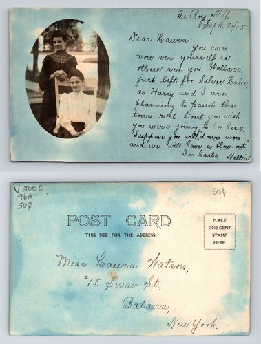 Laura Watson and Friend Batavia New York Real Photo Postcard 1905 1905 Vintage | eBay
