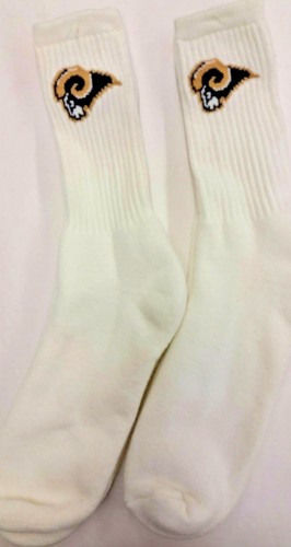 NFL St. Louis Rams Mens Socks - Size: 10-13, New (Lot of 2 Pair - White ...