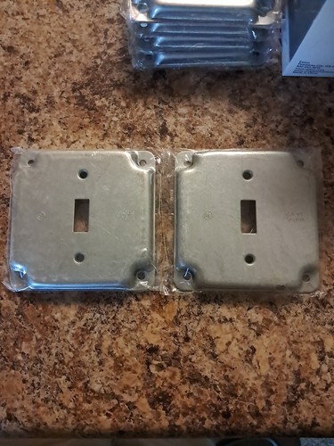 Steel City RS9 Outlet Box Switch Cover Square Raised 4" Galvanized ...