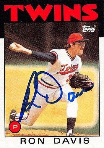 Ron Davis autographed baseball card (Minnesota Twins) 1986 Topps #265 ...