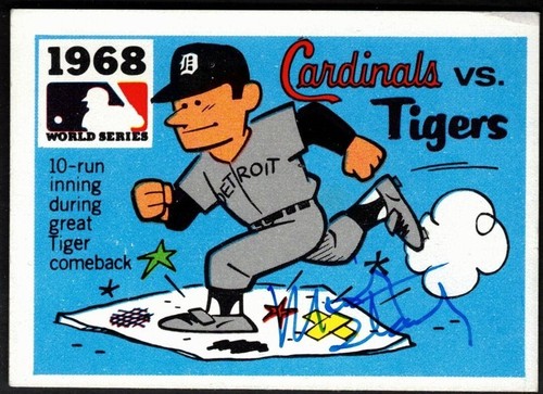1971 Fleer Laughlin WS Card #66 Autographed Mickey Stanley Tigers ...