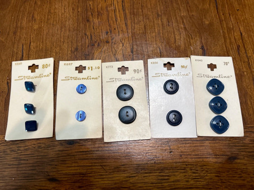 5 Vintage Streamline Button Cards 12 Buttons | eBay