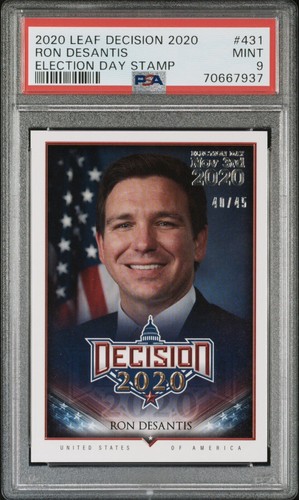 Ron Desantis 2020 Leaf Decision #431 Election Day Stamp Rookie RC /45 ...
