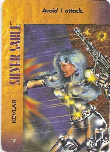 Marvel OVERPOWER Silver Sable - K E V L A R - Rare - PowerSurge - Avoid ...