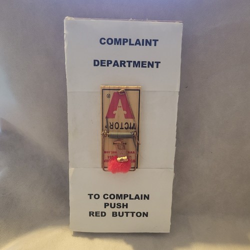 Complaint Department Mouse Trap Desk Display 3D Sign Funny Office Prank ...