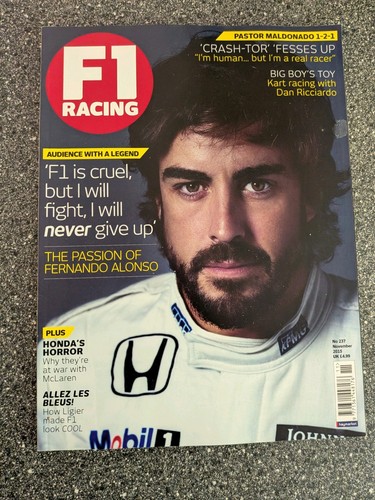 F1 Racing Magazine - #237 November 2015 - Fernando Alonso | eBay