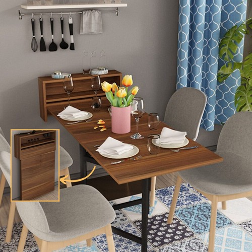 Murphy Folding Table Space Saving Wall Mounted Foldable Dining Kitchen ...
