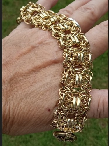 Vintage RARE GF Fancy+Chain+Rolo links bracelet 15/16 in.W 22g Massive ...