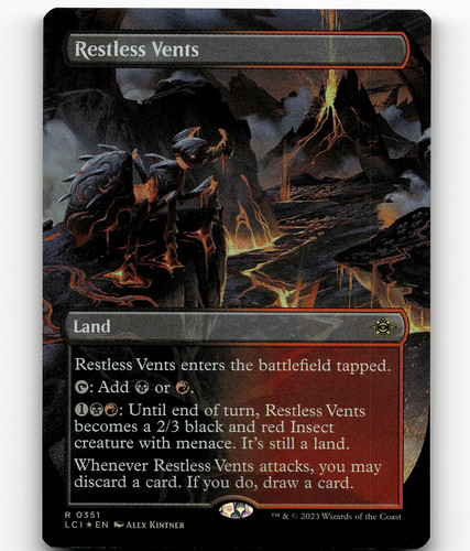 FOIL - MTG Restless Vents (Borderless) 351 - The Lost Caverns of Ixalan ...
