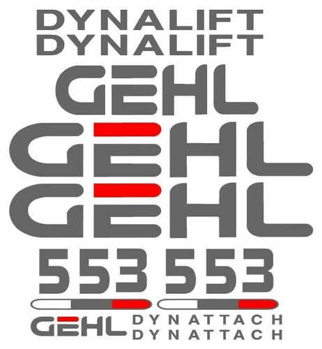 GEHL 553 DYNATACH DYNALIFT Forklift Reach Boom Decal set sticker emblem ...