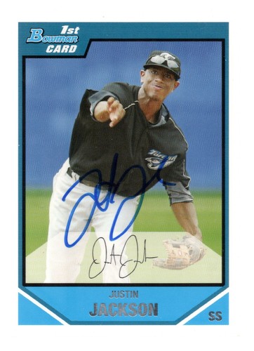 Justin Jackson Autograph On a 2007 Bowman DP - #1 Pick Toronto Blue ...