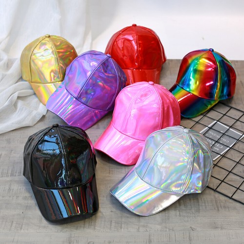 Men Women Unisex Cap Laser Metallic Baseball Hat Dance Party Hip Hop ...
