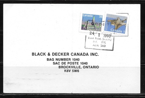 Canada Newfoundland - Burnt Point 1990 POCON Cancel Card - Town ...