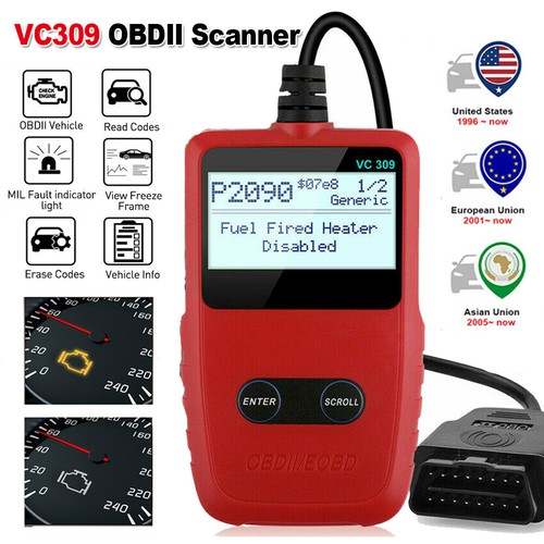 Check Engine Error Code EOBD OBD2 Scanner Car Fault Code Reader Engine ...
