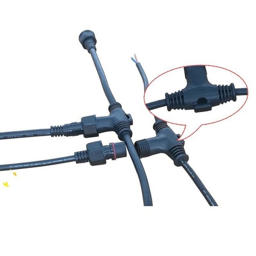 3 Way Connector With Wire Waterproof Plug With Wire Connector T Shape 3 ...