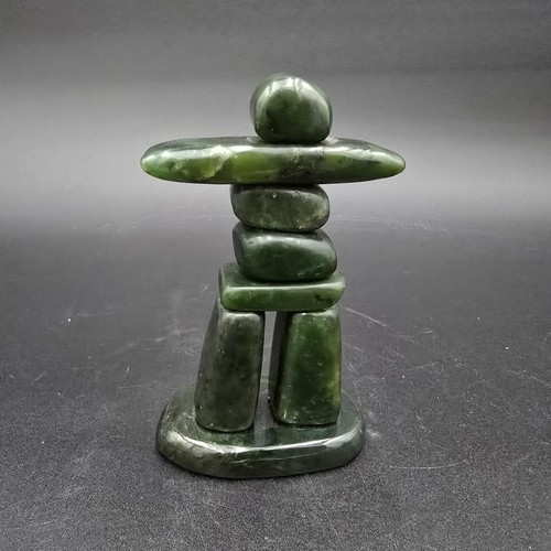 Inukshuk Carvings Canadian Nephrite Jade Green Stacked Stone Person ...