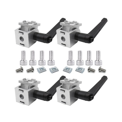 4 Sets Black 2020 Aluminum Extrusion Pivot Hinge Swivel Degree Angle ...