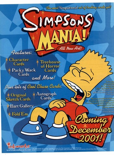 Simpsons Mania - Sell Sheet [8 1/2" x 11"] | eBay