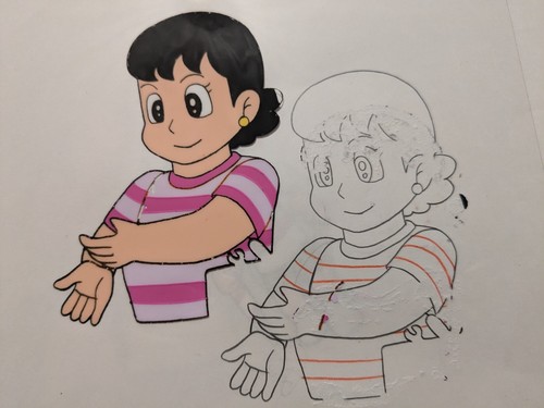 JAPANESE CEL+PENCIL DRAWING#B3/54 ARTIST:PARASOL HENBE/DORAMON 9.5"x11 ...
