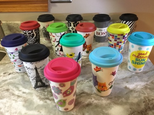 Ciroa Reuse Me Porcelain Travel Mug Double Wall Different Colors And ...