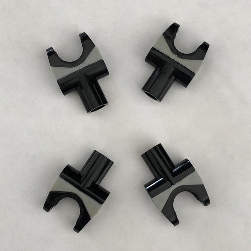 LEGO Bionicle Technic x4 Ball Joint Sockets Black w/ Gray Rubber Insert ...
