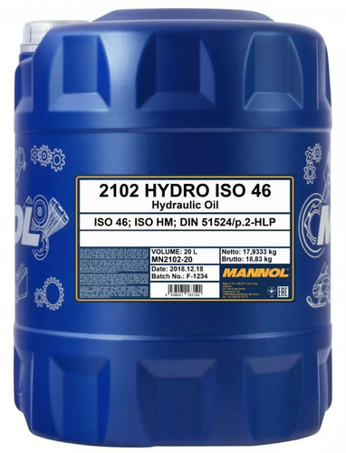 Mannol Hydro ISO 46 Hydraulic Oil High Grade HLP 46 DIN 51524 2102 20L ...