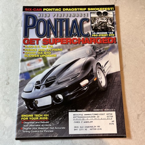 Rare High Performance Pontiac Magazine Firebird GTO Trans Am December ...