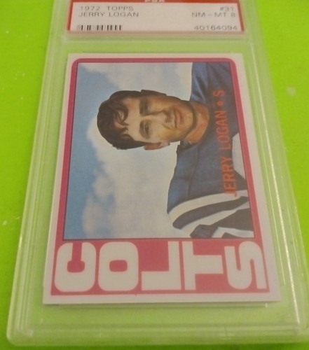 1972 Jerry Logan Topps NFL Football Card #31 PSA 8 NM-MT Baltimore ...
