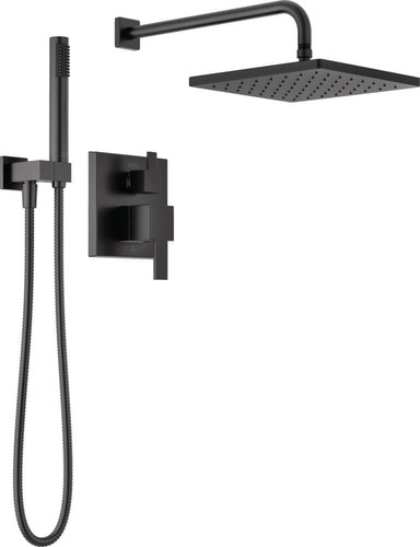 Delta Modern 14 Series Square Rain Shower System Faucet Set 34270 ...