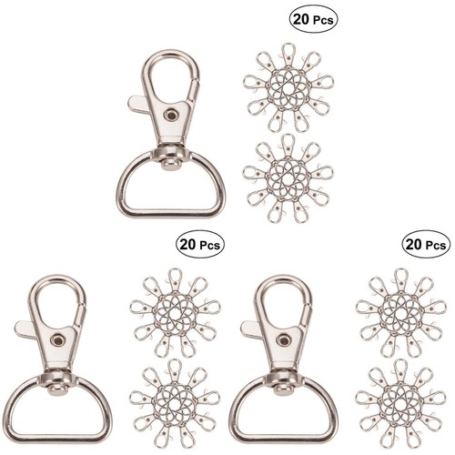 60 Packs Pet Tag Quick Clips Portable Plating Metal Rope Tag Clip for ...