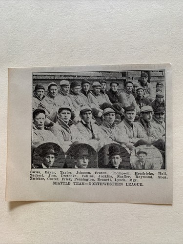 Seattle Giants Jimmy Johnston Pug Bennett 1910 Baseball Team Picture | eBay