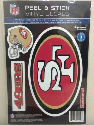 SAN FRANCISCO 49ERS 4 PC. FATHEAD TEAMMATE VINYL DECALS LICENSED 8"X10 ...