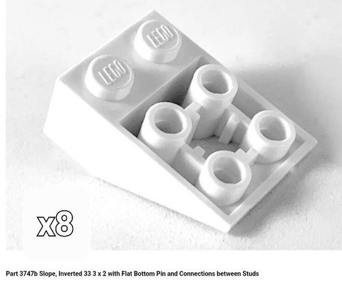 NEW LEGO WHITE 3747b x8 Slope Inverted 33 3x2 w/ Connection 4500469 | eBay