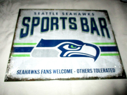 **SEATTLE SEAHAWKS SPORTS BAR Poster-Style Distressed Metal Sign #3 ...