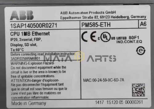 1pc ABB PM585-ETH Central Processing Unit Module 1SAP140500R0271 | eBay