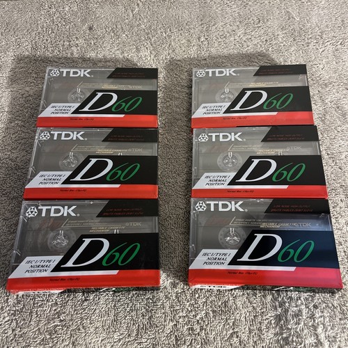 TDK D60 Blank Audio Cassette Tapes New Old Stock Lot Of 6 Singles New ...