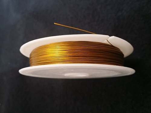Tiger Tail Wire Spool, Stainless Wire, Goldenrod, 0.38mm; about 50m ...