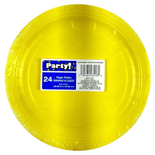 Yellow Paper Plates Party 24 Count 9 in x 9 in Lot of 2 | eBay