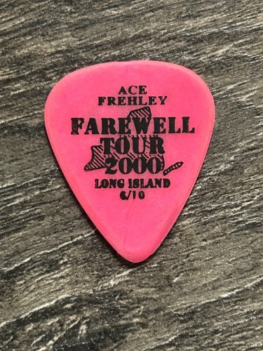 KISS Guitar Pick ACE FREHLEY Farewell Tour Long Island NY Pink Vintage ...