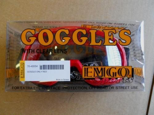 NOS Emgo Red Goggles with Clear Lens 76-49554 | eBay