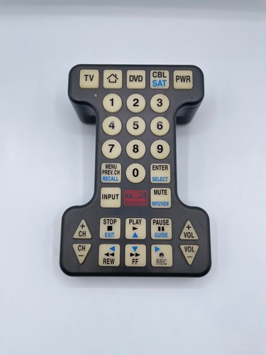 Universal Remote Tek Partner Big Button Wireless Remote Control Black ...