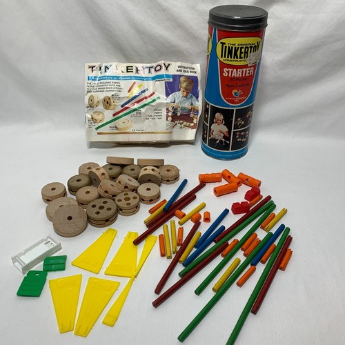 Vintage Tinker Toy Construction Set Starter Kit - Not Sure if Complete ...