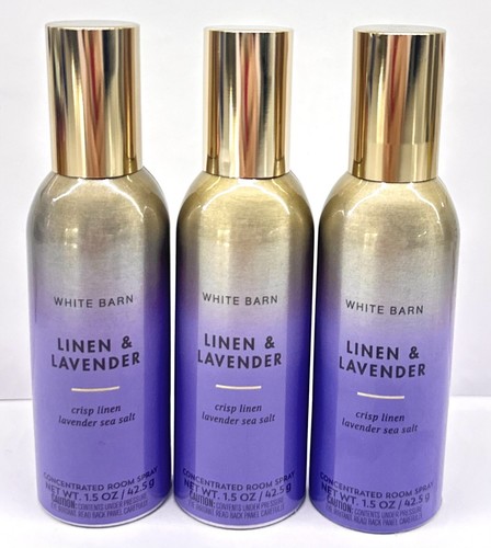 3) Bath & Body Works White Barn LINEN & LAVENDER Room Spray 1.5oz NEW ...
