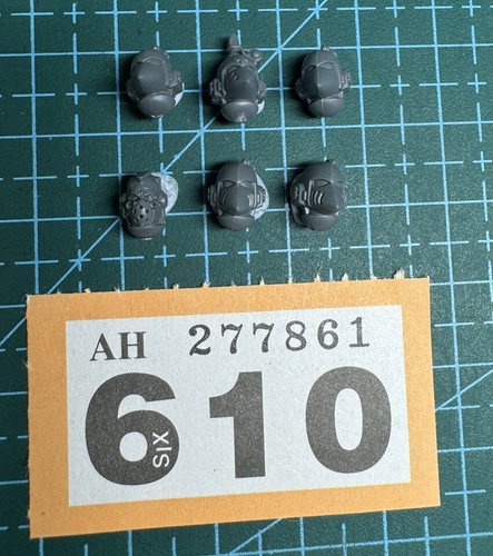 6 Space Marine Mark 6 MK Vi Head Helmet 40k Bits Heresy Sergeant ...