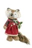 Winter Straw Dressed Boy Fox Figure Christmas Decor 11 inch Overalls In ...